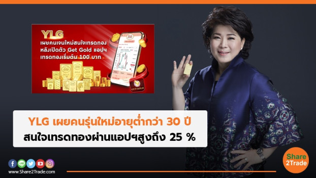 YLG เผยคนรุ่นใหม่อายุต่ำกว่า 30 ปี สนใจเทรดทองผ่านแอปฯสูงถึง 25 % | Share2Trade